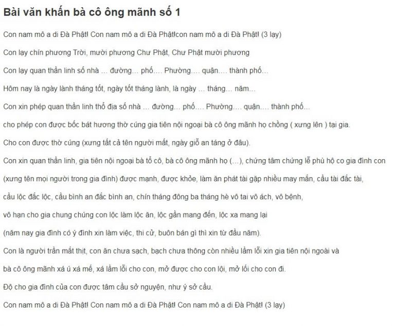 09Văn khấn giỗ ông mãnh, bài cúng bồ cô tổ sắm lễ